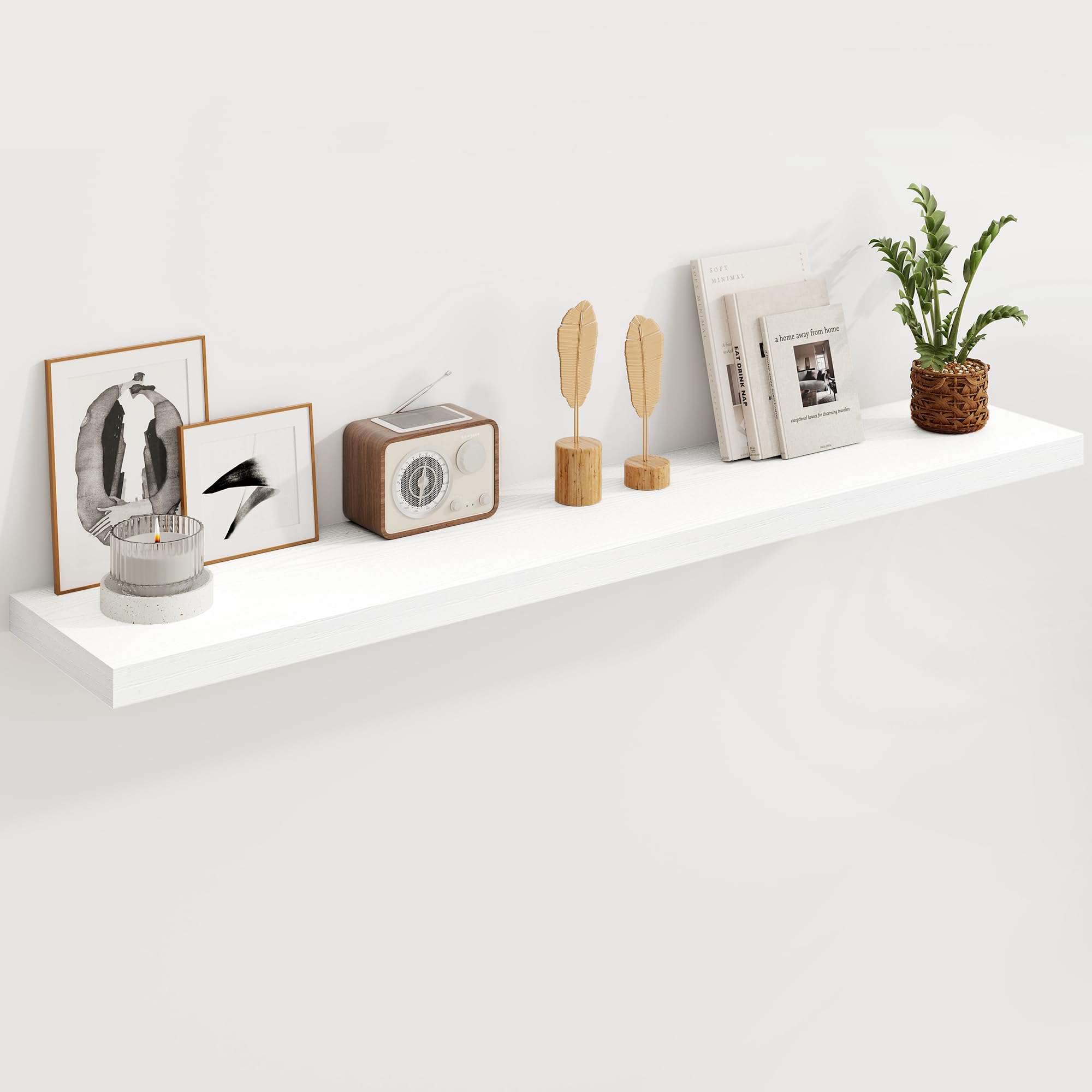 Amazon.com: Fun Memories Deep White Floating Shelves, 8 Inch Deep ...