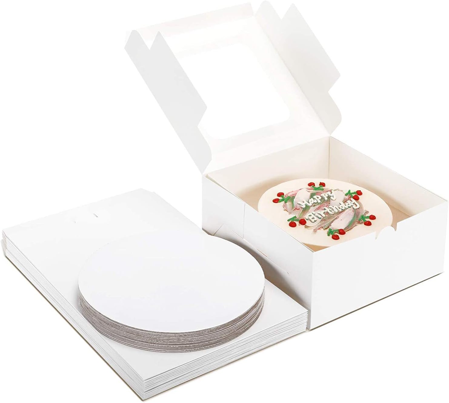 OPUHOHR 4 Sets Cake Boxes with Boards, 10x10x8 Inches Large Baking ...