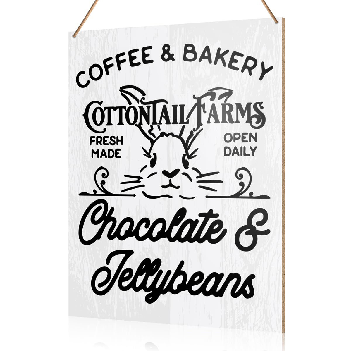 UDNADKEX Easter Coffee Bar Wooden Hanging Sign Decor, Coffee & Bakery ...