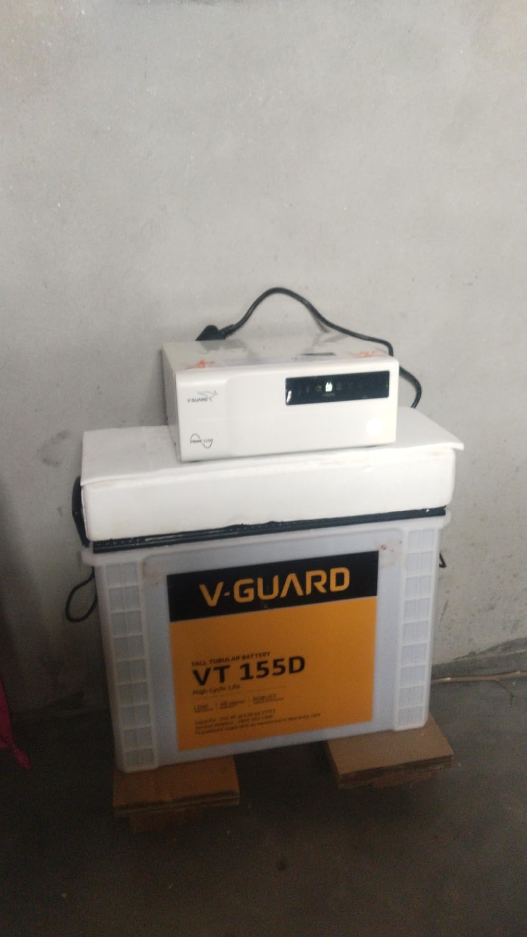 V-Guard Inverter & Battery Combo (1150 Pure Sine Wave 1000VA/12V ...