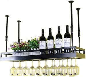 Amazon.com: Stemware Racks Metal Wall Mounted Hanging Wine Bottle Holder Wine Racks Ceiling Wine ...