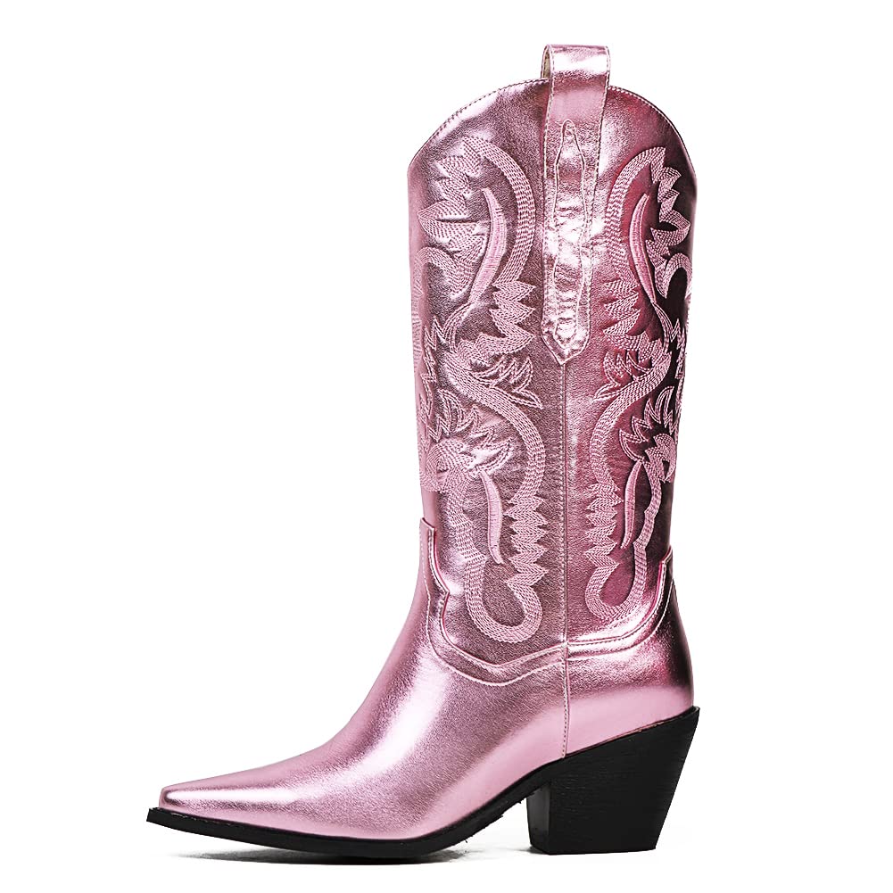 Snapklik.com : Cowboy Boots For Women Cowgirl Western Boots Metallic ...