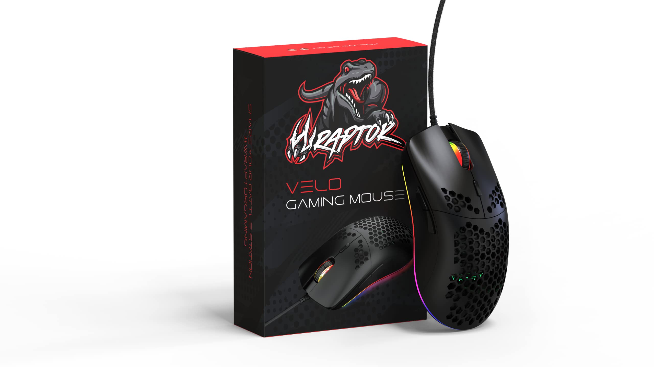 Buy WRAPTOR Ultra Lightweight RGB Honeycomb Gaming Mouse - 16000 DPI ...