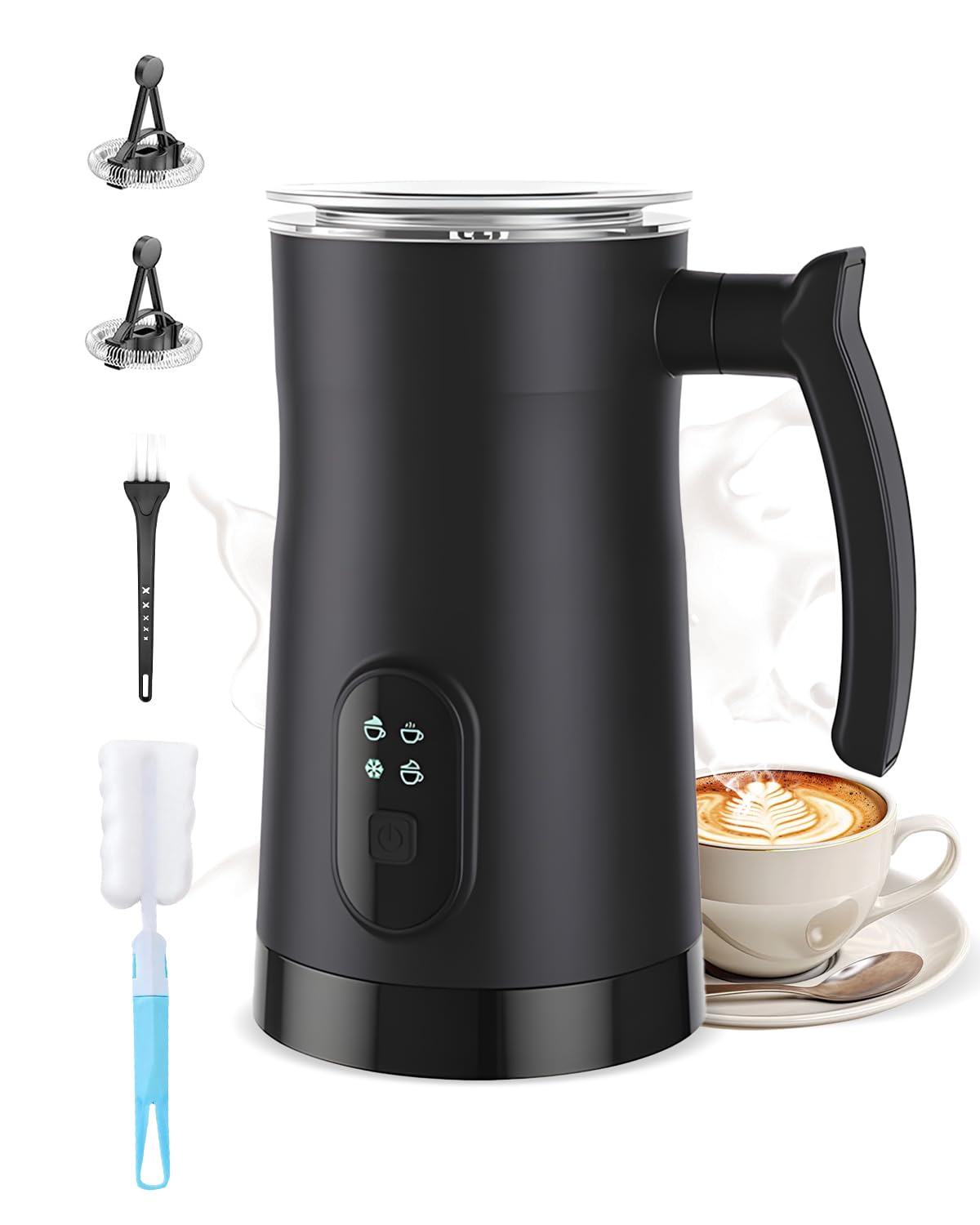 350ml 4-in-1 Milk Frother Electric,Auto Shut-Off,Temperature Control ...