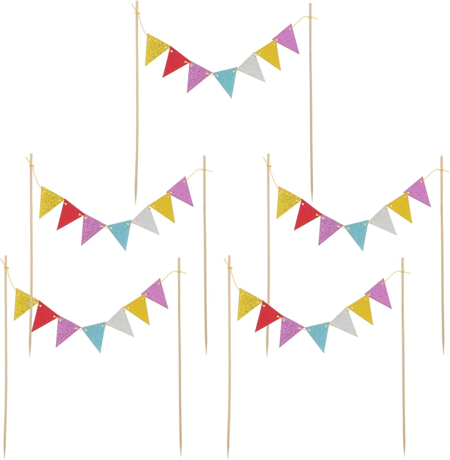 Amazon.com: LUOZZY 5pcs Circus Carnival Theme Cake Topper Triangle Flag ...