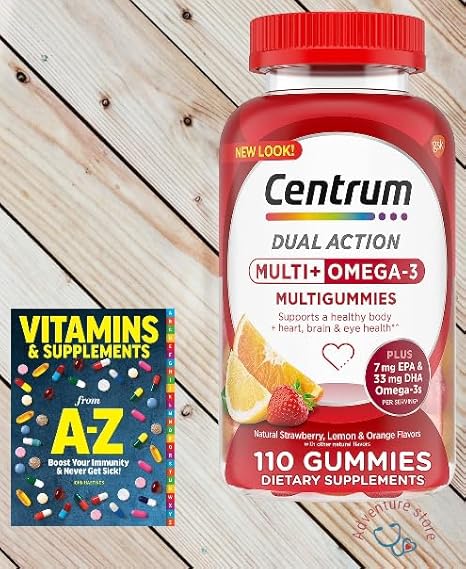 Amazon.com: Centrum MultiGummies Multi+ Omega 3 Dual Action, Adult ...