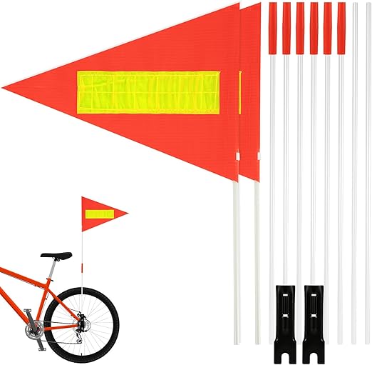 Amazon.com : 2pcs Bike Safety Flag, Adjustable Height Bicycle Flag Reflective Atv Safety Flag ...
