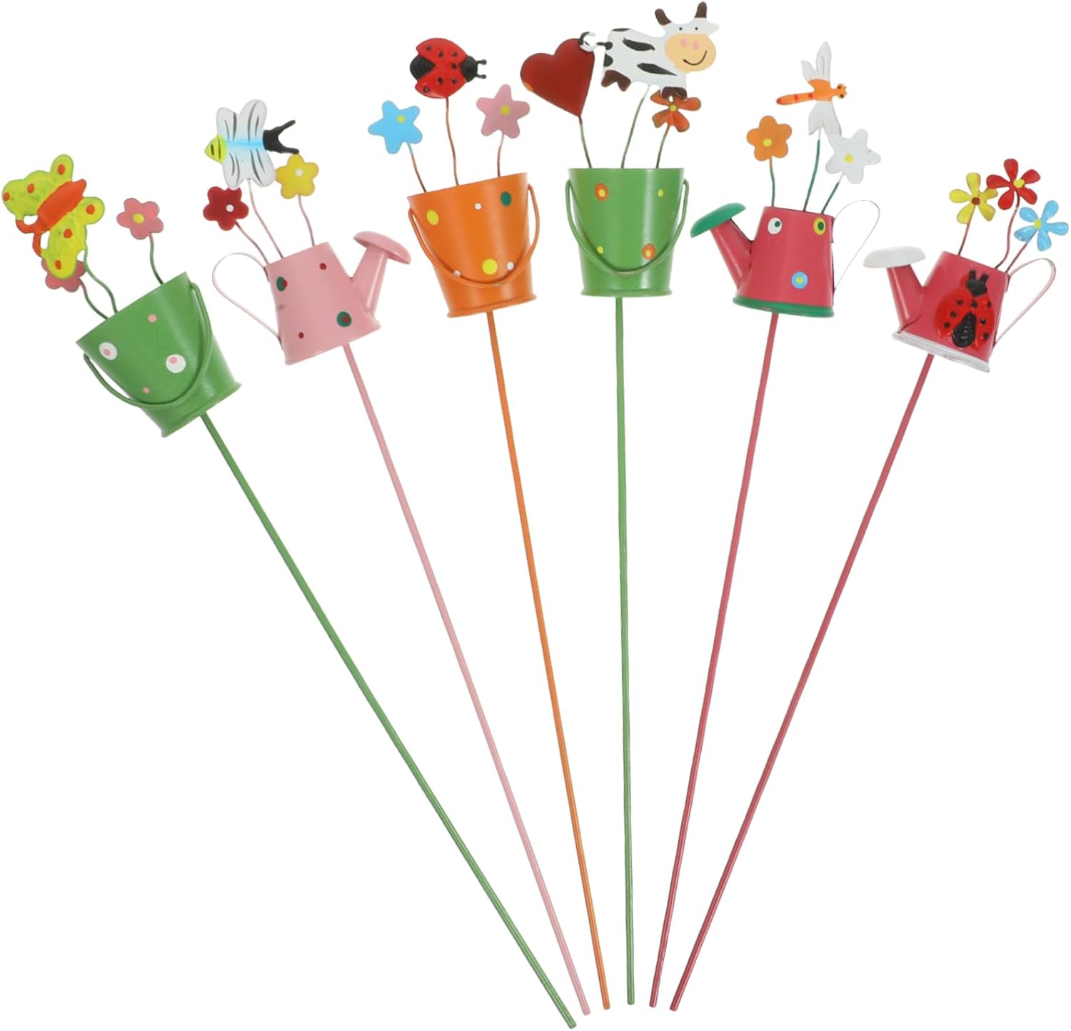 Amazon.com: HAKIDZEL 6pcs Metal Flower Arrangement Floral Garden Stake ...