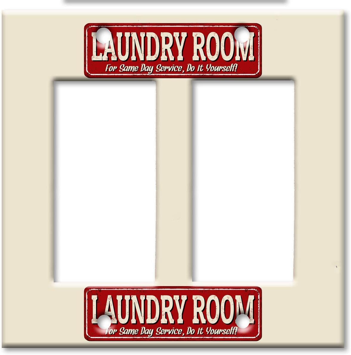 Art Plates - Double Gang Rocker Decorator Switch - Wall Plate - Laundry ...