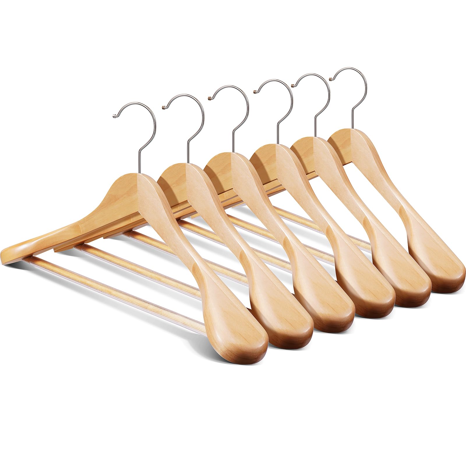 Snapklik.com : Ulimart Wide Shoulder Hanger 10 Pack,Solid Wood Hanger ...