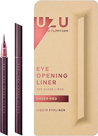 Amazon | UZU BY FLOWFUSHI (ウズバイフローフシ) 限定 38℃ シェードライナー [シアーレッド] リキッドアイライナー 影色ライナー ダブルライナー お湯オフ ...