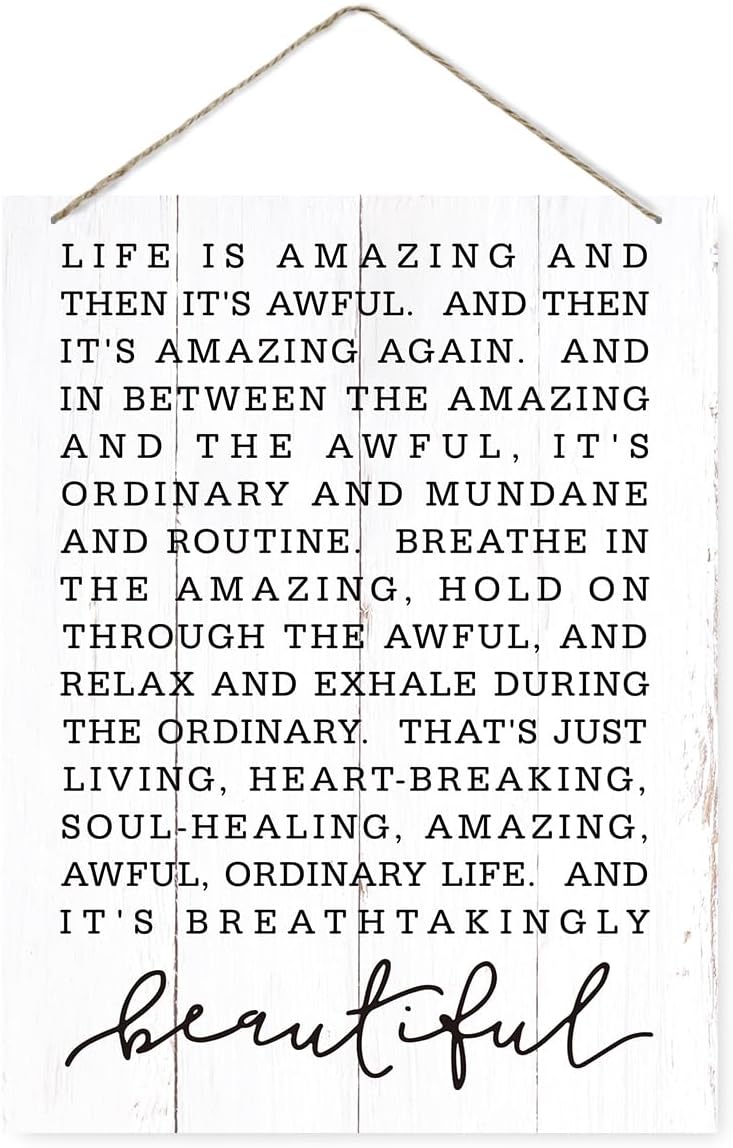 Amazon.com: Inspirational Decor Sign, Life is Amazing Then it's awful ...