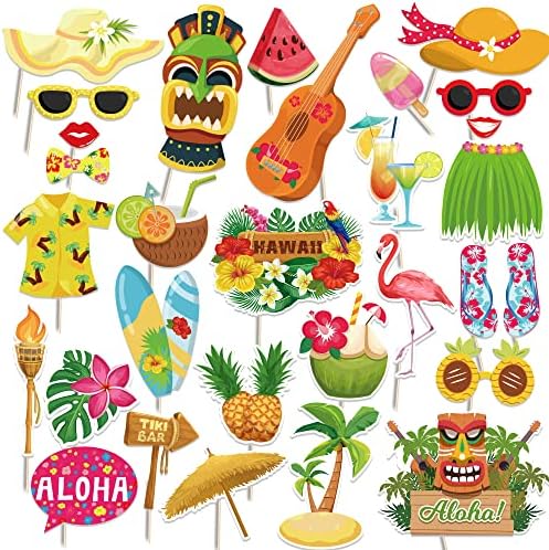 Amazon.com: 25 Pcs Hawaiian Fruit Photo Booth Props, Fruit Cartoon DIY ...