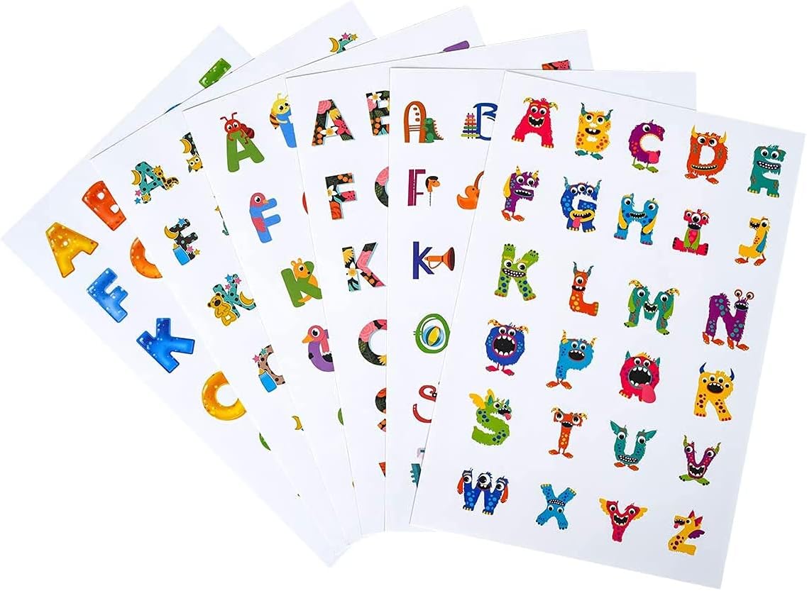 Amazon.com: GOMTYEA Alphabet Stickers -24 Sheets 624 Pcs Cute Animal ...