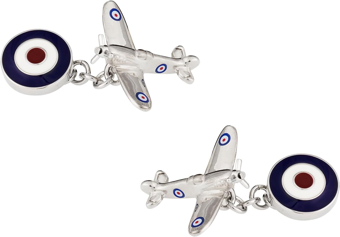Amazon.com: Men's Spitfire Cuff Links with Chain Double Sided ...
