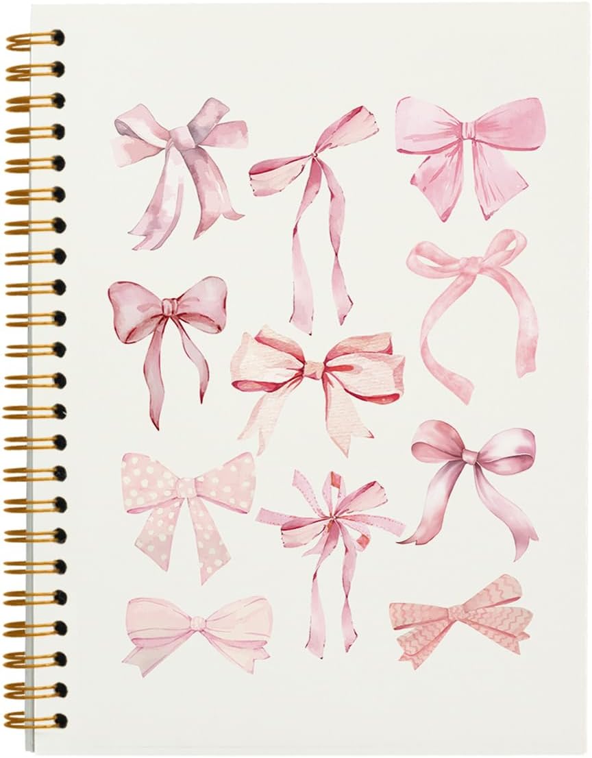Amazon.com : LiTiu Preppy Spiral Journal Notebook, Pink Coquette Trendy ...