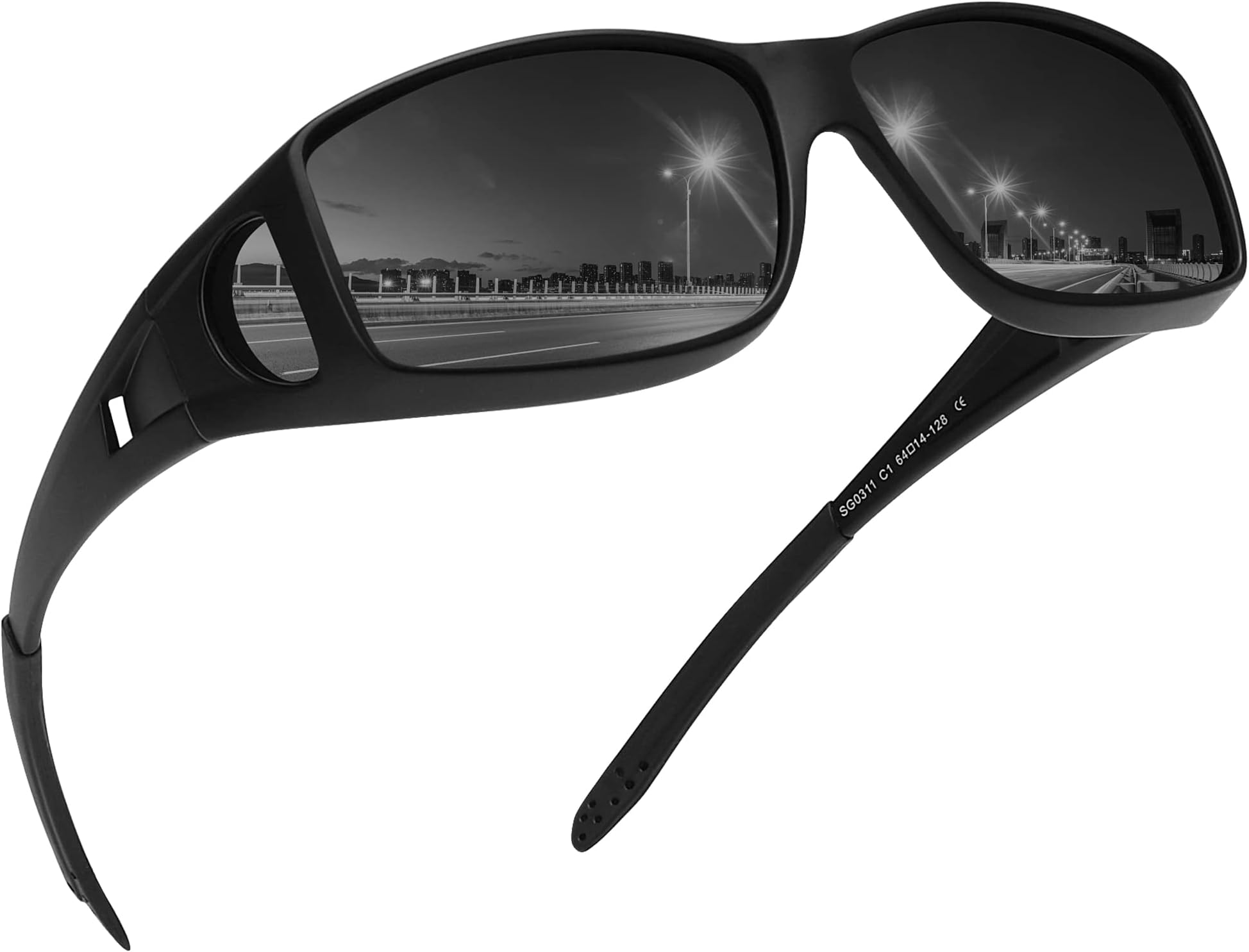 Amazon.com: Solar Shield Fits-Over SS Polycarbonate II Smoke Sunglasses ...