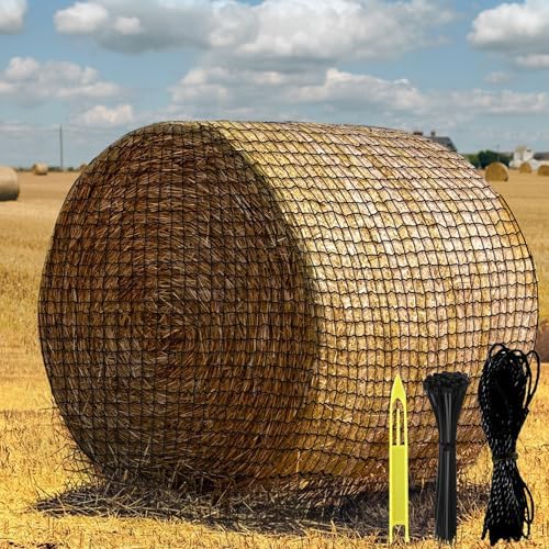 Amazon.com: YUNPHDA Round Bale Hay Net, 6 * 6ft Feet Slow Feed Hay Net ...
