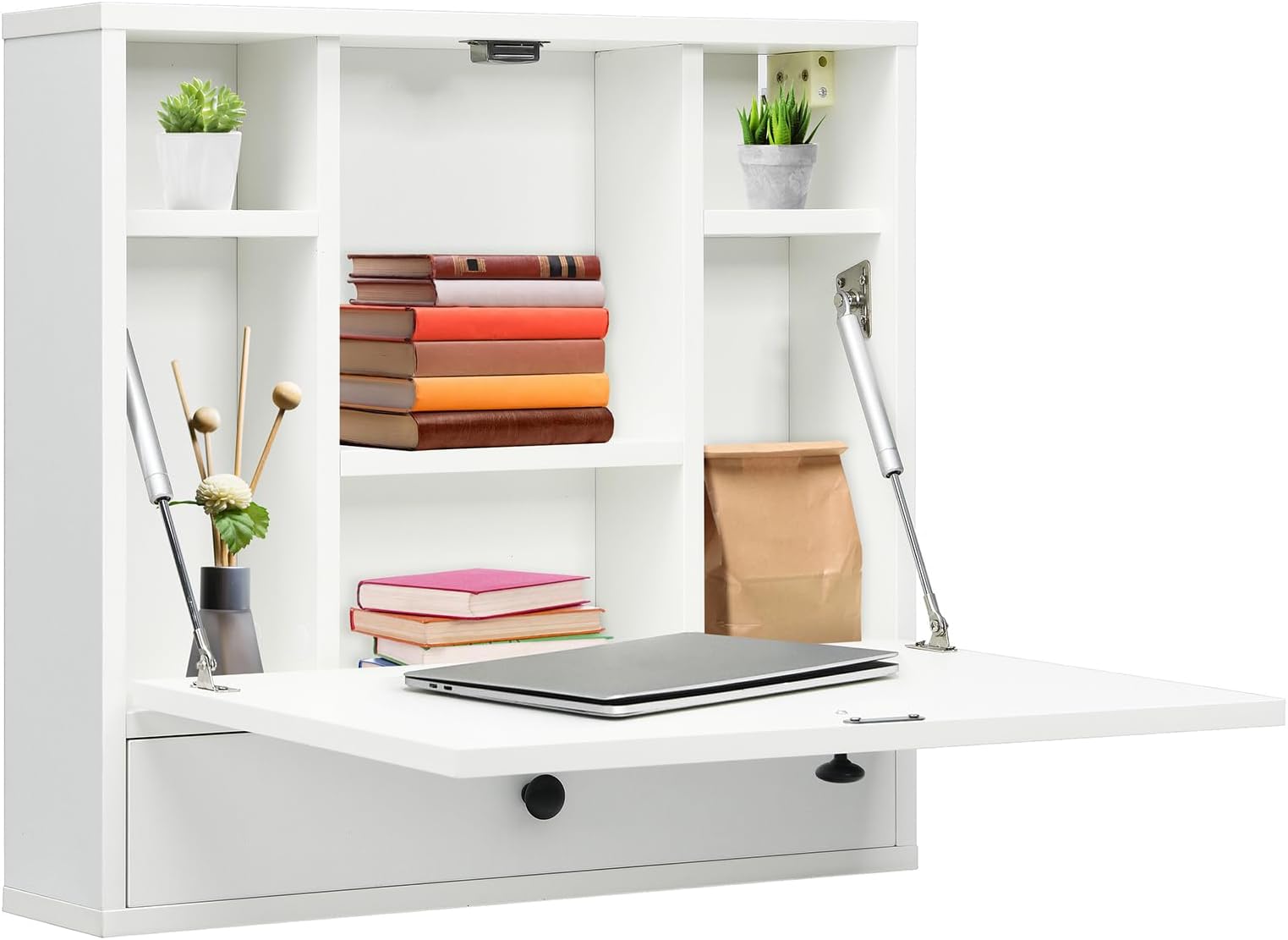 HOMCOM Bureau Suspendu Table Murale Table d'ordinateur Murale et ...