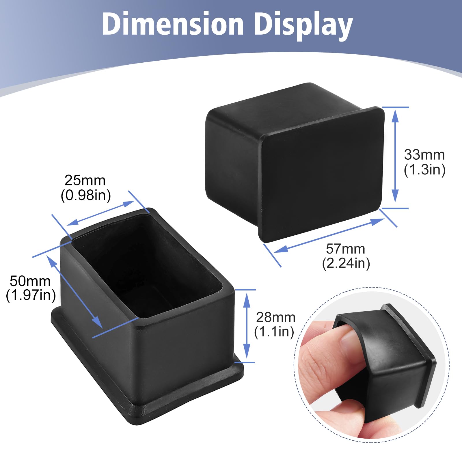 Snapklik.com : Rectangle Furniture Leg Protectors 2" X 1", Masendelk ...