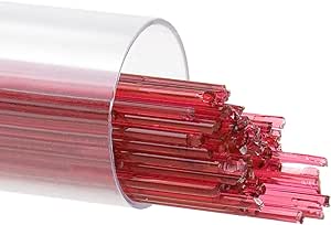 Amazon.com: Bullseye 1MM Cranberry Pink Transparent Glass Stringers 90 ...