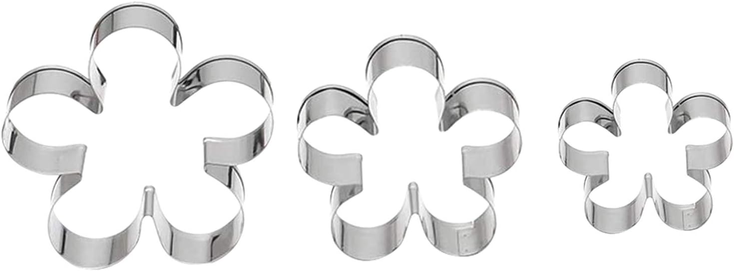 Amazon.com: ICYANG Stainless Steel Rose Petal Cookie Cutter Set, 3Pcs ...