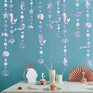 Amazon.com: Rainbow Mermaid Pendant Ocean Scallops Starfish Color ...