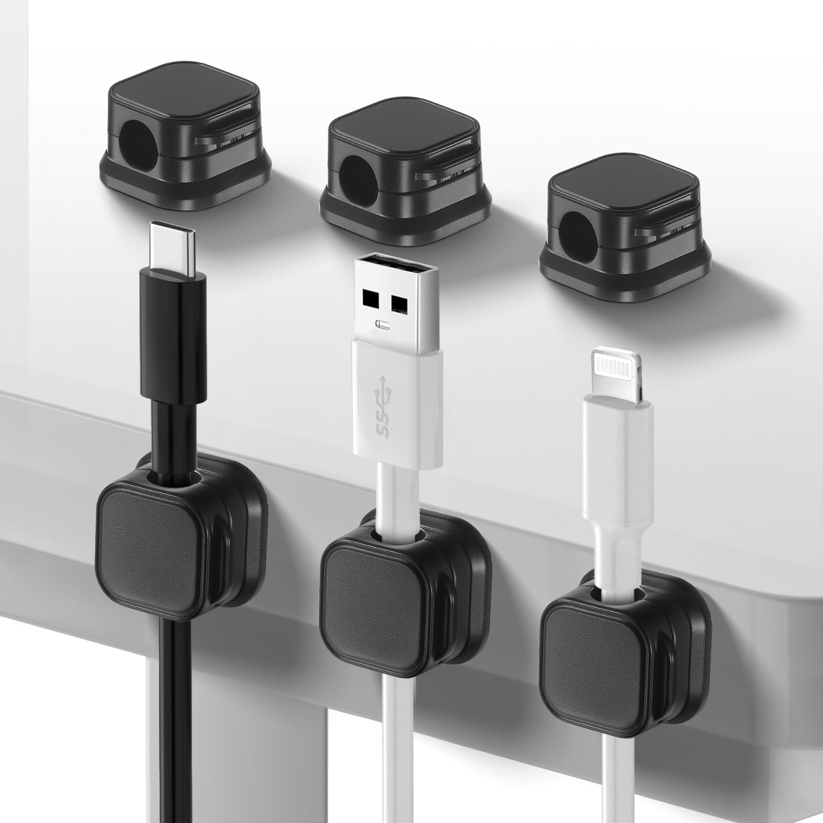 Amazon.com: 6-Pack Magnetic Cable Clips, Cable Management Clips for ...