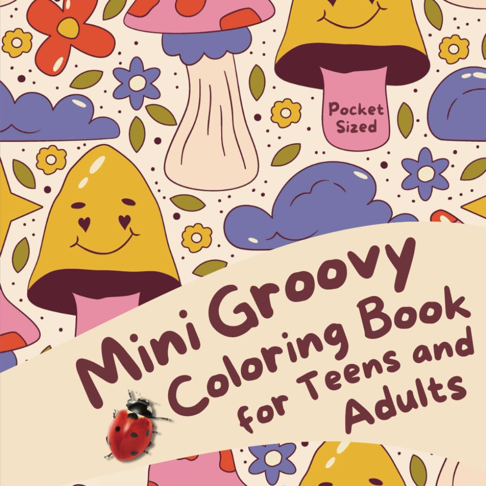 Amazon.com: Mini Groovy Coloring Book for Teens and Adults: Pocket ...