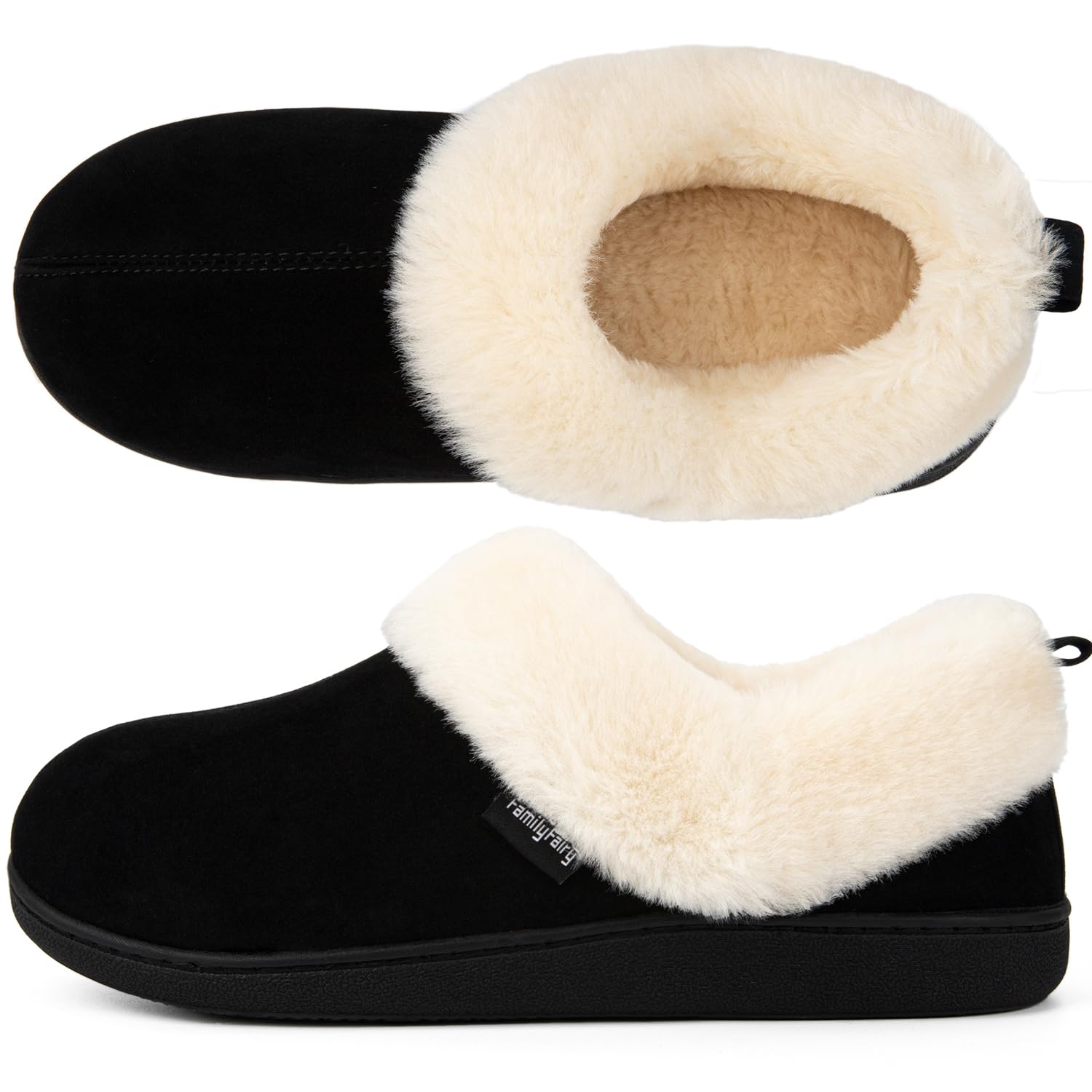 Amazon.com | FamilyFairy Women Memory Foam Bootie Slippers, Warm Cozy ...