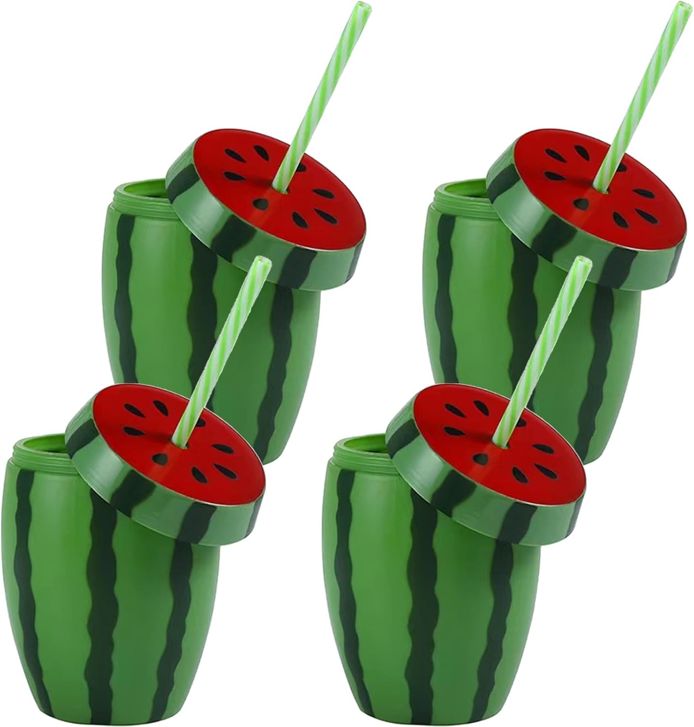 Amazon.com: rafonie Watermelon Cup with Straw, Fruit Cups with Lid for Party, Summer Cups for ...