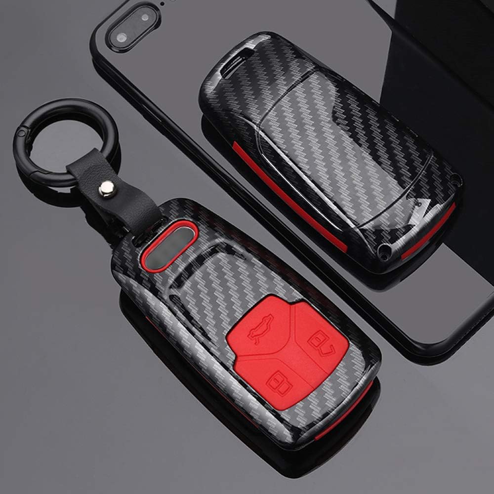 Amazon.com: SANRILY 1Pcs Carbon Fiber Texture Car Key Cover for Audi A4 ...