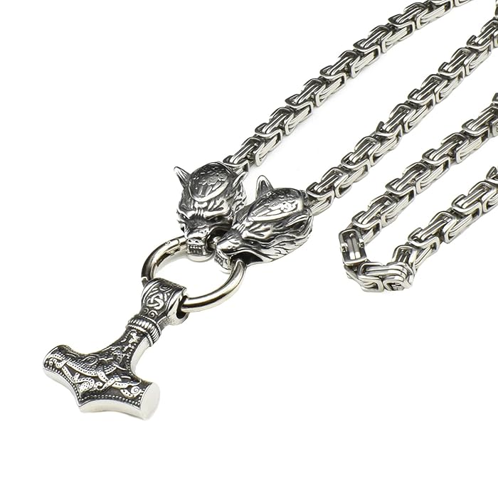 Buy Viking Necklace for Men Mjolnir Necklace Thors Hammer Pendant ...