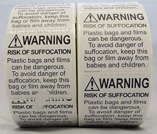 Amazon.com: 2" x 2" Suffocation Warning Peel & Stick Labels, Super ...