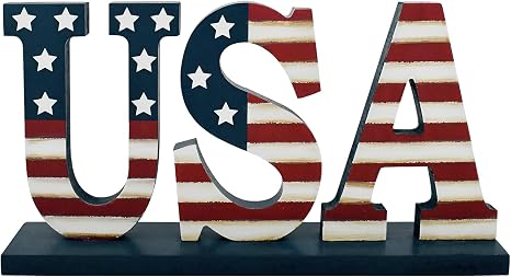 Amazon.com: Morning View Patriotic Decor Wooden USA Sign American 4th ...