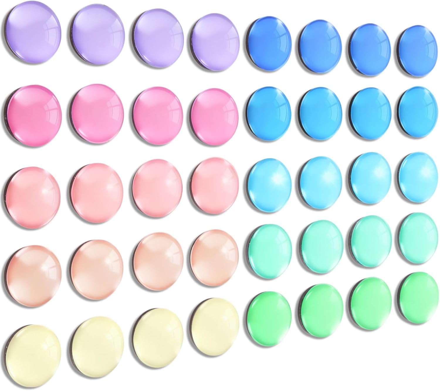 Amazon.com: Tellegloww 40 Pack 10 Colors Glass Fridge Magnets - Cute ...