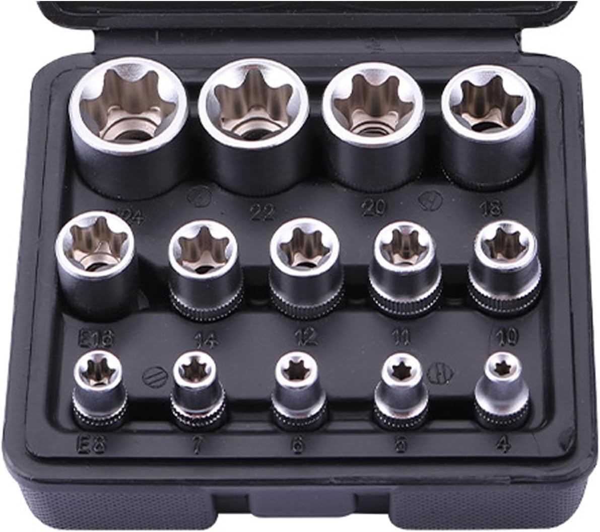 Qnkaa Female E Star Torx Socket Set E4-E24 E-Torx External Socket ...