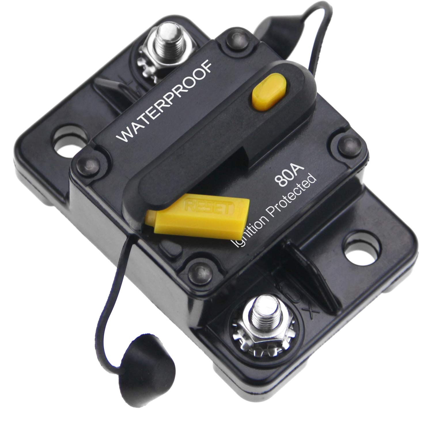 Snapklik.com : 12V-36V DC Manual Reset Button 80 Amps Waterproof ...