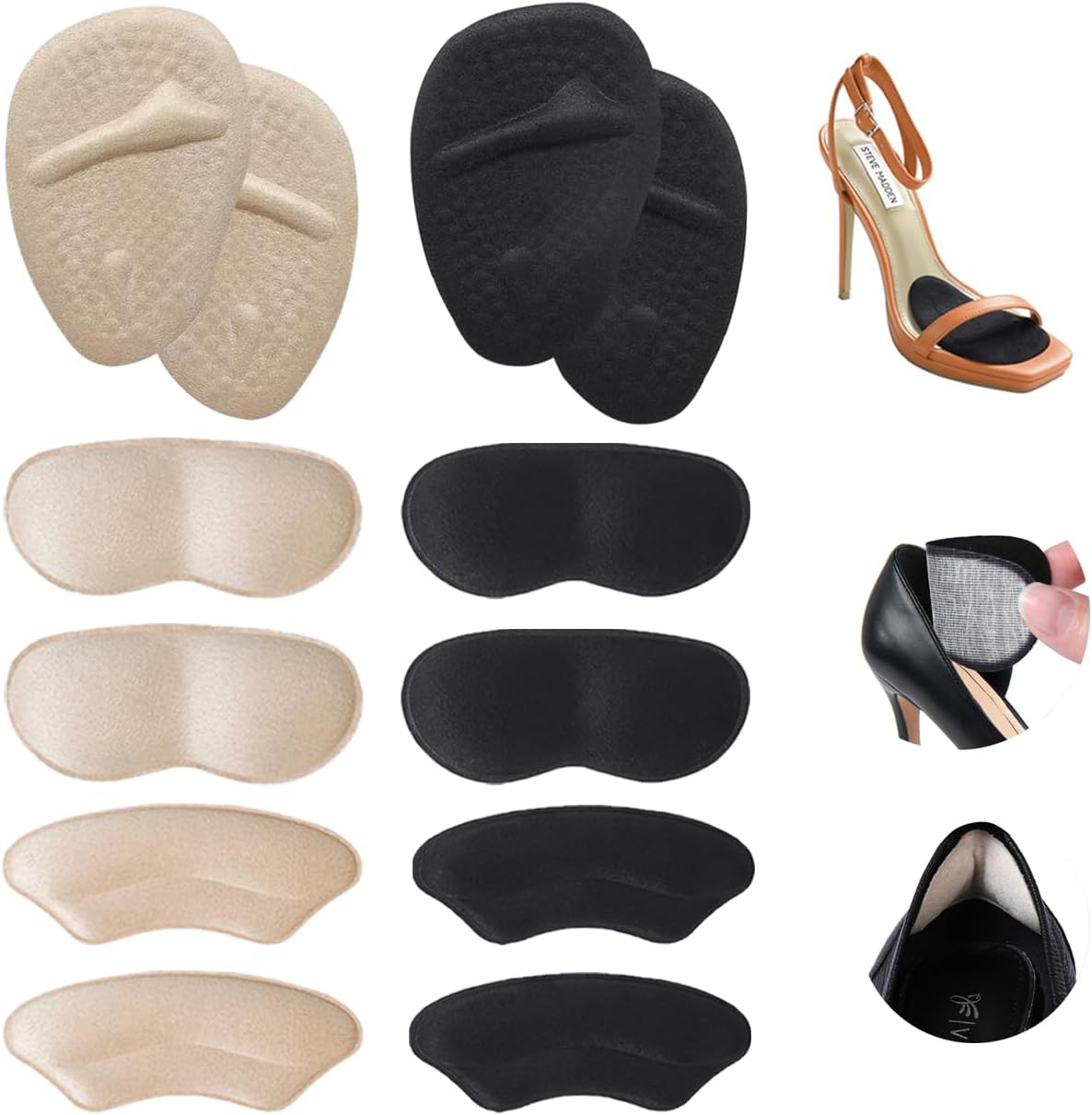 Amazon.com: Ball of Foot Cushions,Metatarsal Pads for Women,Heel Cushion Pads, Heel Grips Liners ...