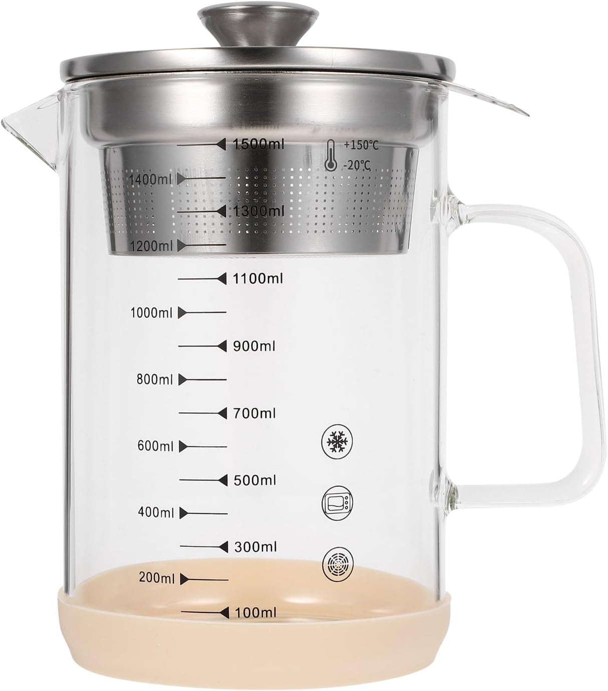 Amazon.com: Kichvoe Glass Pitcher: Food Strainer Soy Milk Filter Teapot With Fine Mesh Filter ...