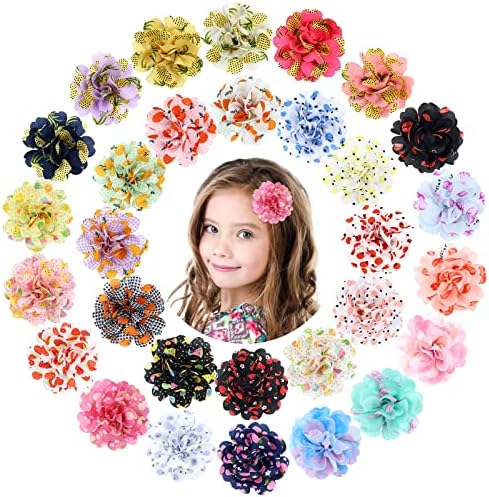 Amazon.com: inSowni 30 Pack 3" Colorful Floral Flower Alligator Hair ...
