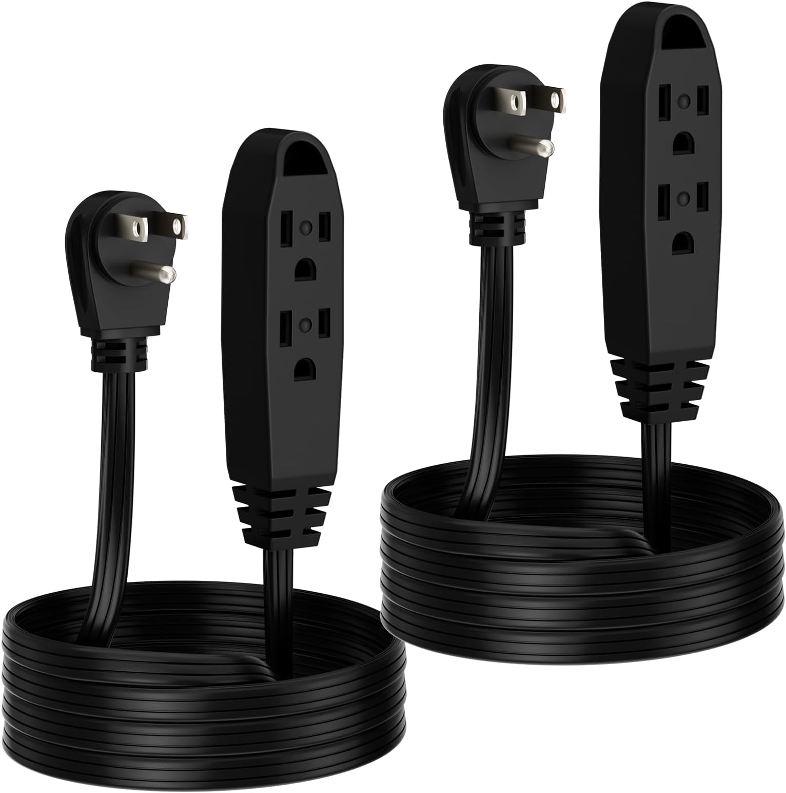 K KASONIC - 3 Feet 3 Outlet Extension Cord 2 Pack - Triple Wire ...