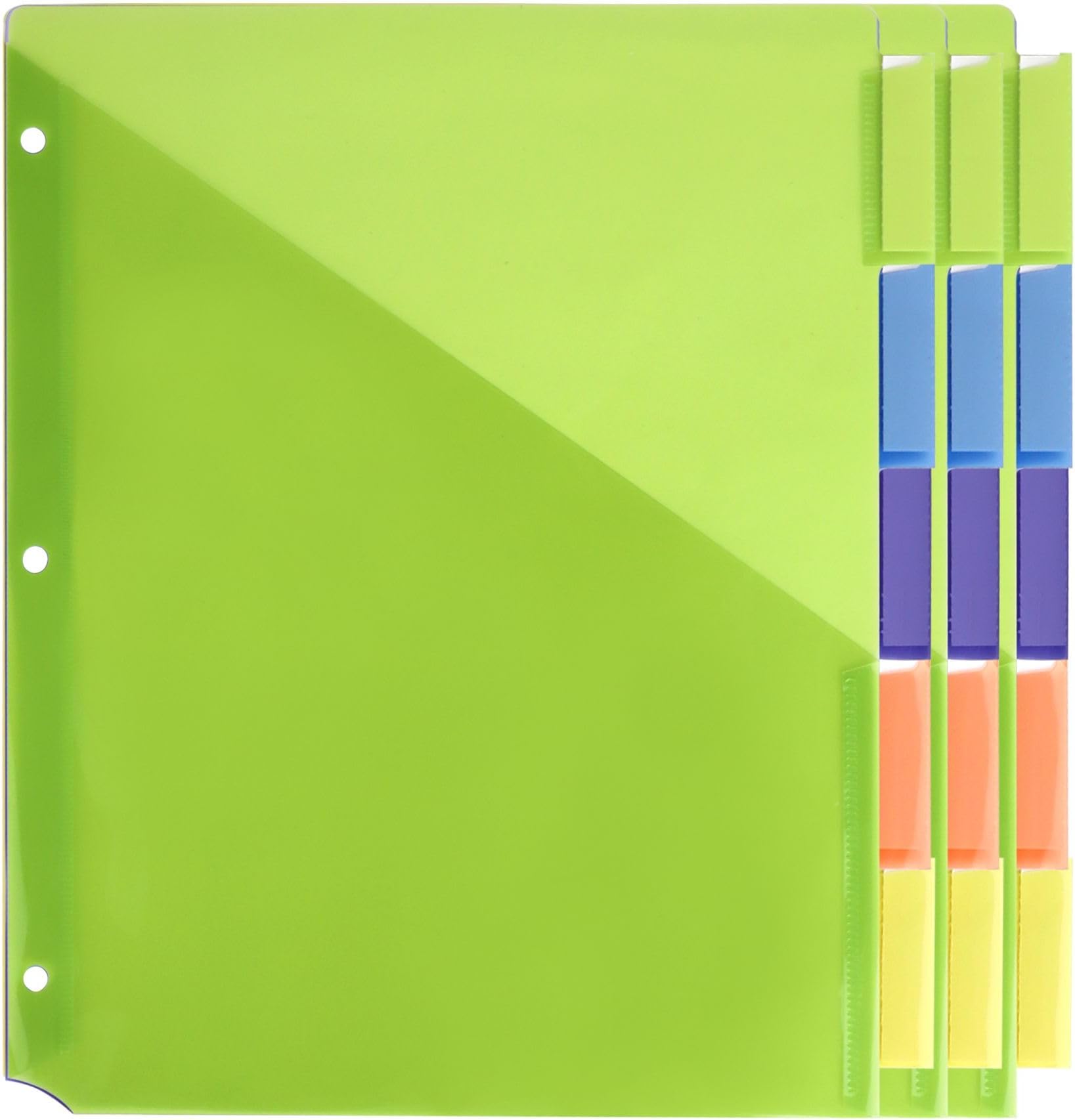 Amazon.com : INFUN 8-Tab Plastic Binder Dividers with Front Pockets - 3 ...