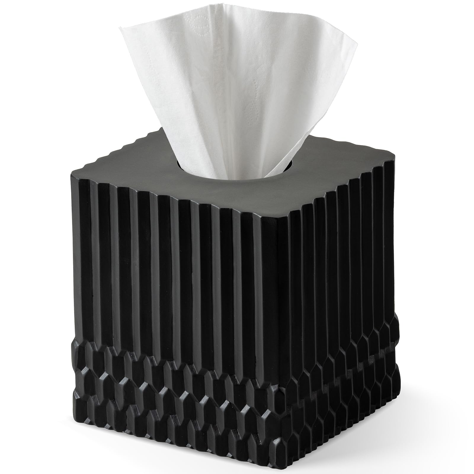 Amazon.com: Black Tissue Box Cover Square, Tissue Box Holder for ...