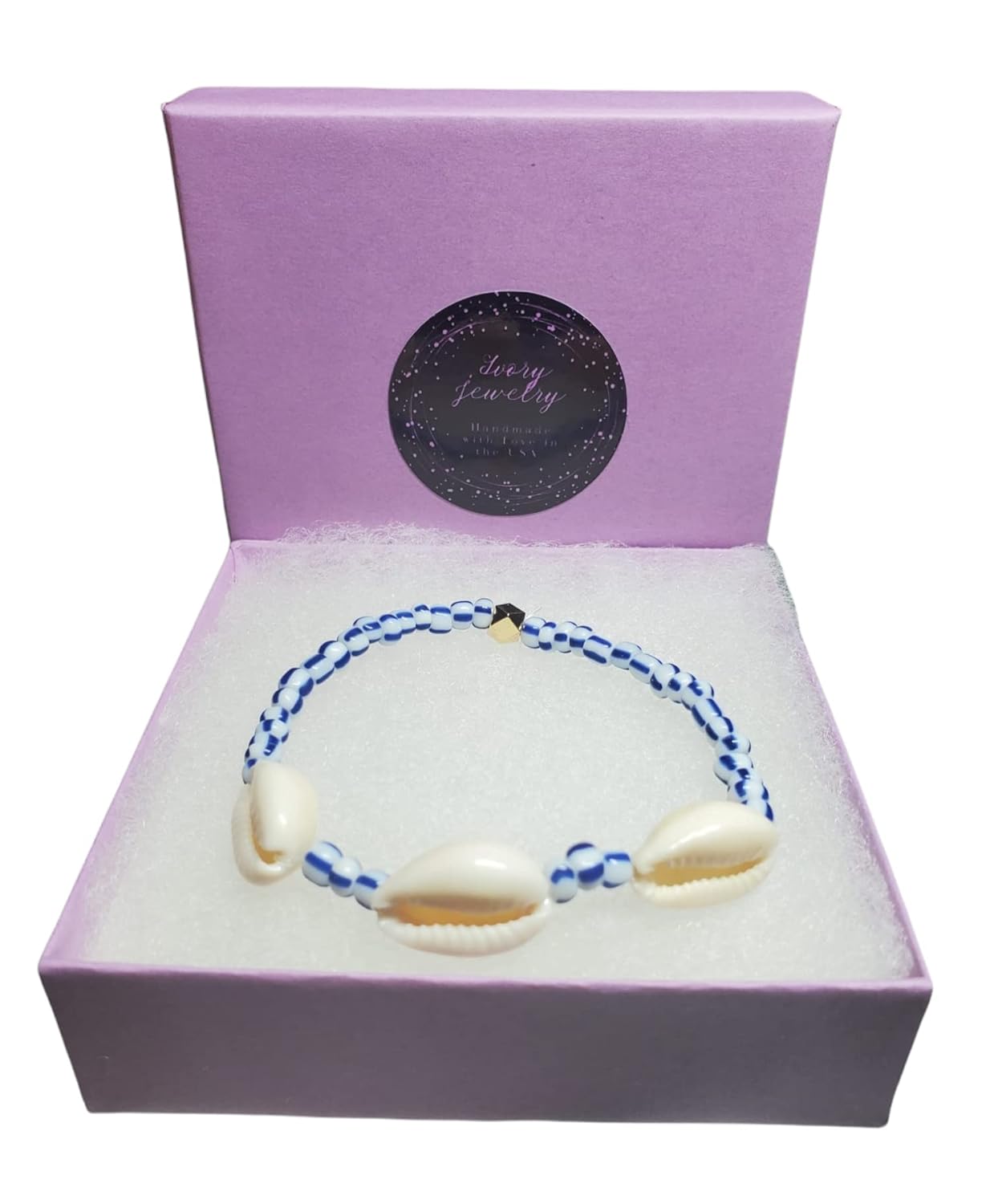 Sea Shell Santeria Ilde Stretch Unisex Beaded Ifa Bracelet (San Lazaro ...