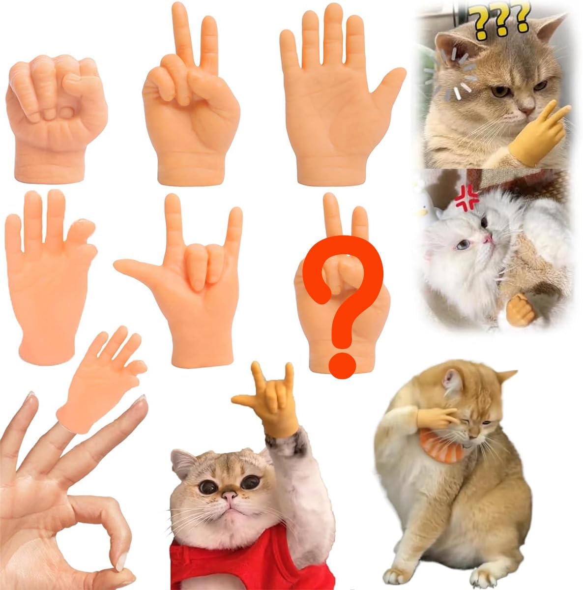 Amazon.com: Hrrebro Tiny Hands for Cats, 6 Pcs Mini Hands for Cats ...