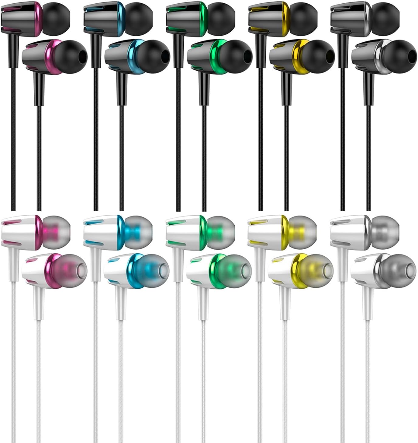 Amazon.com: Maeline Bulk Wired Earbuds in Ear, Noise Isolating ...