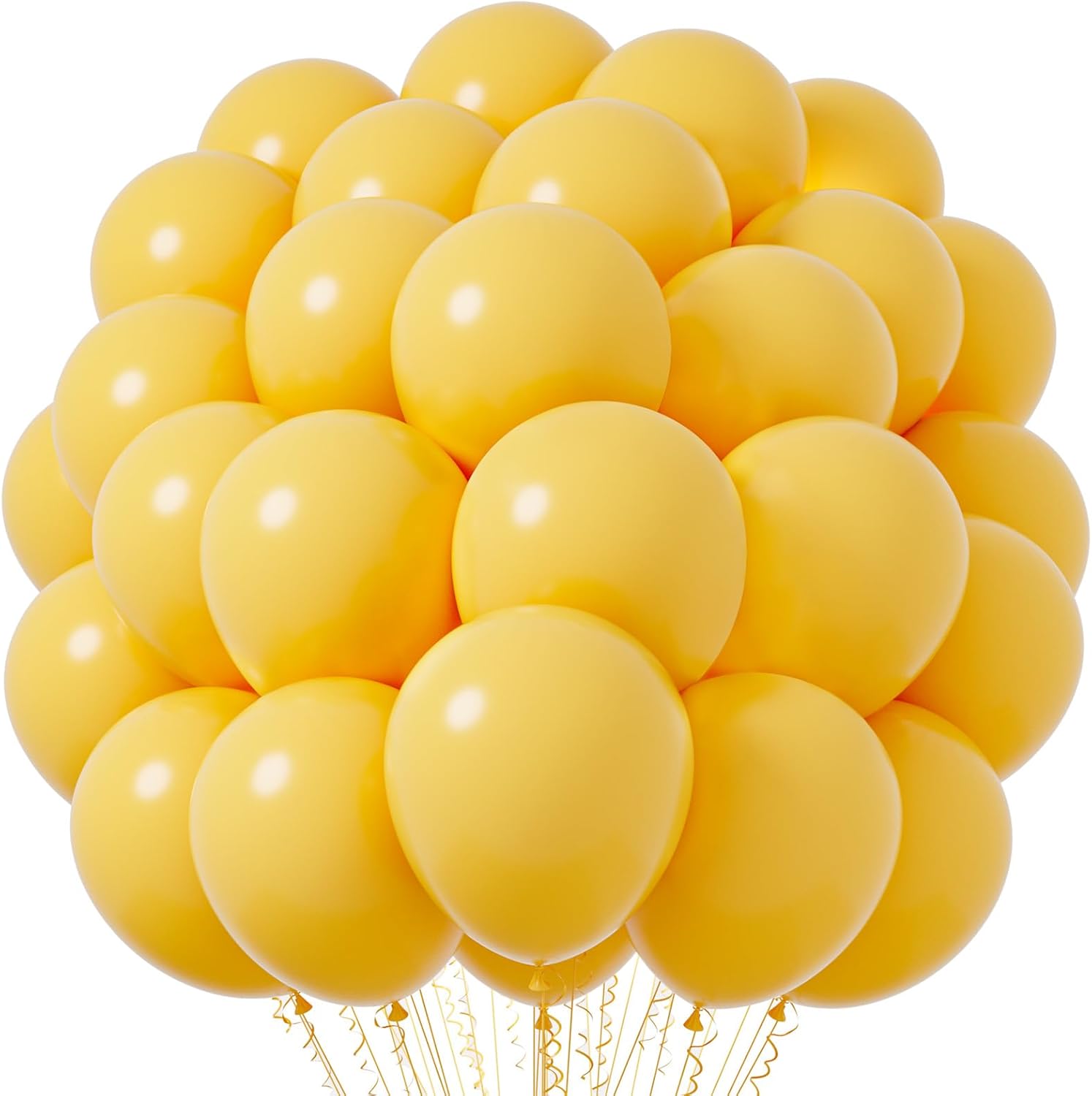 Amazon.com: Voircoloria Lemon Yellow Balloons, 66pack 12inch Mustard ...