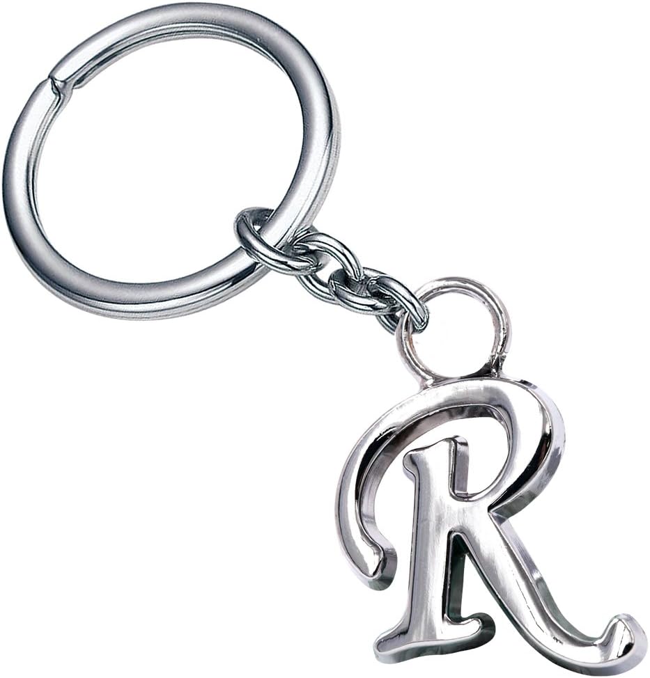 Amazon.com: Monnel Stylish Letter R Simple Alphabet Key Ring Keychain ...