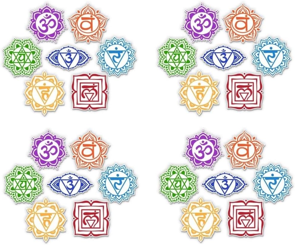 Amazon.com: 7 Chakras Rainbow Set of Planner Sticker Sheets (4 Sheets ...